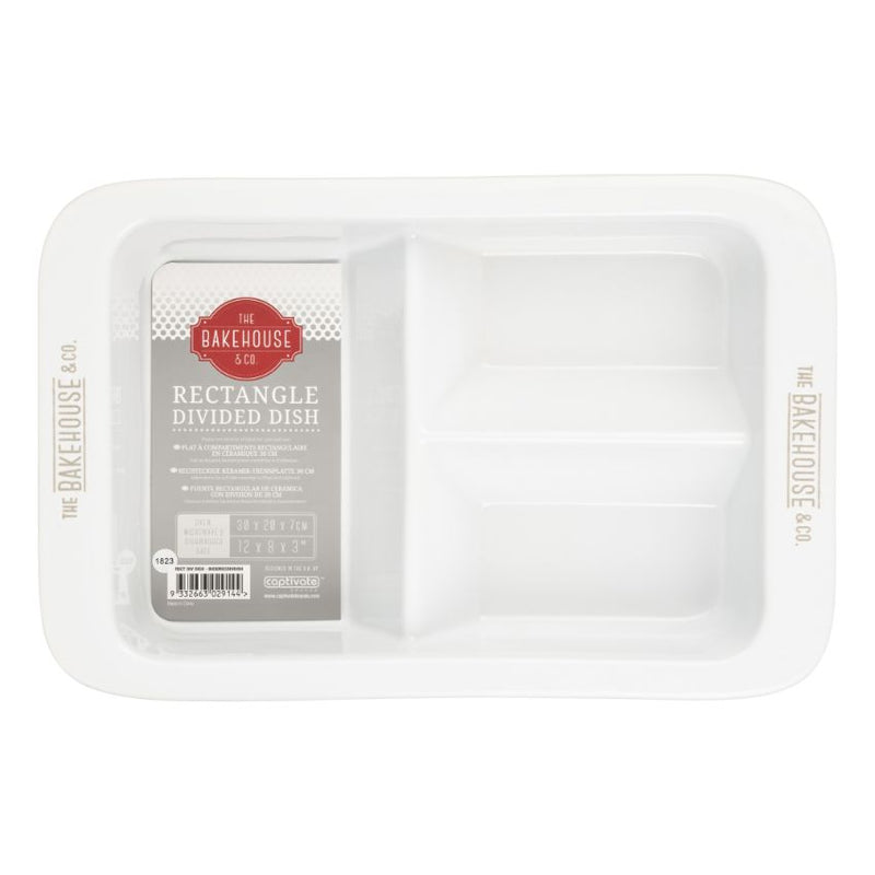 BAKEHOUSE 30CM CERAMIC RECTANGULAR DIVIDED DISH – SAK Home